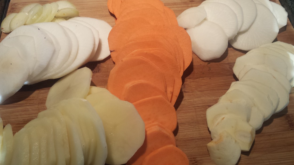 Wheatless Wednesday – Root Vegetable Tian with Goat Cheese and Crispy ...